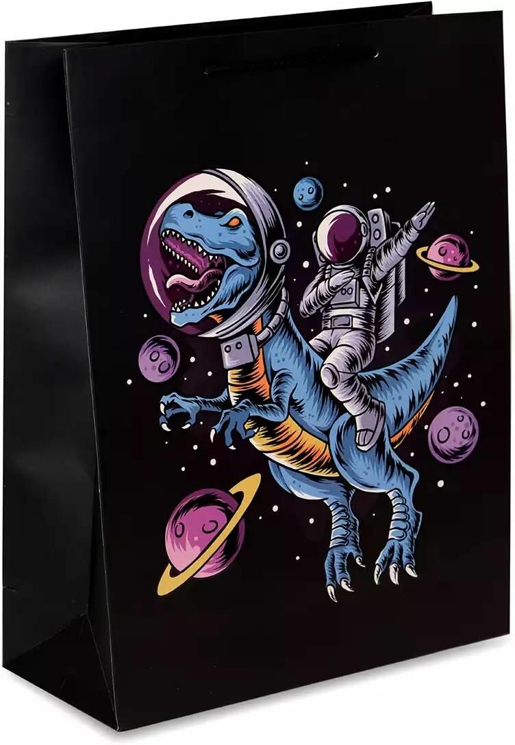 Пакет подарочный Qichun бумажный, 42х31х12 см, Фантастический космос