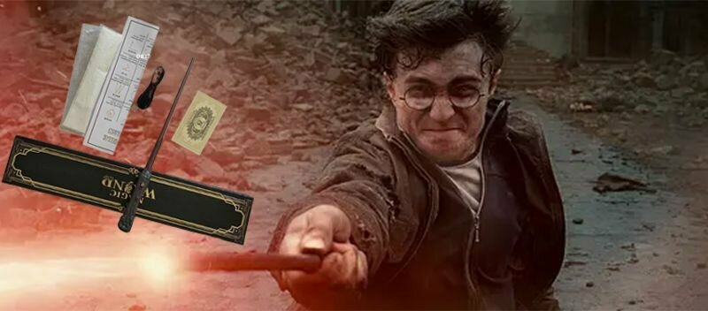 Путешествие в мир магии: Огненная палочка Гарри Поттера с бонусами" "Волшебный набор Гарри Поттера: Палочка, Билеты на 9 и 3/4 и Зарядное устройство