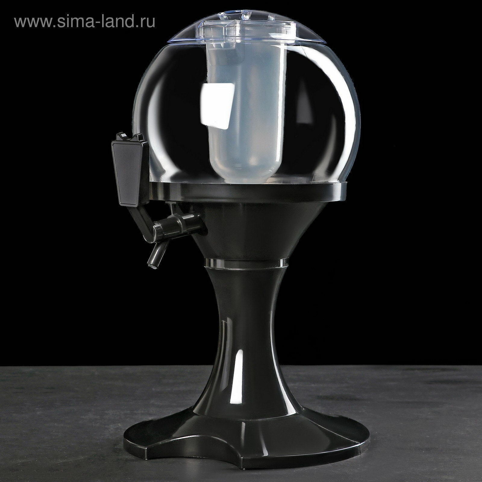 Башня пивная "Сфера", 3 л, колба для льда, пластик, чёрная, цвет: чёрный