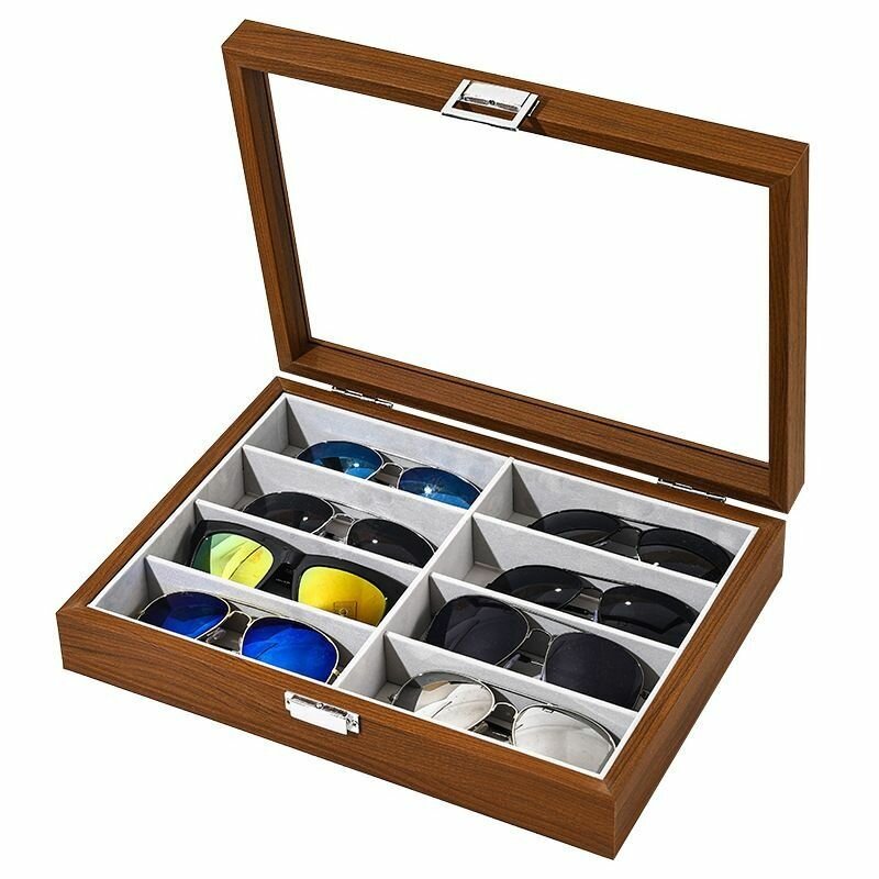 Шкатулка "IKEA", для украшений, 8 отделений, МДФ, коричневая, 34x25x7,5см