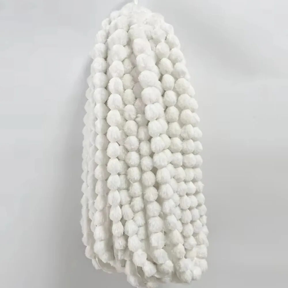 Лента искусственный мех кролик 1 метр Белый, White