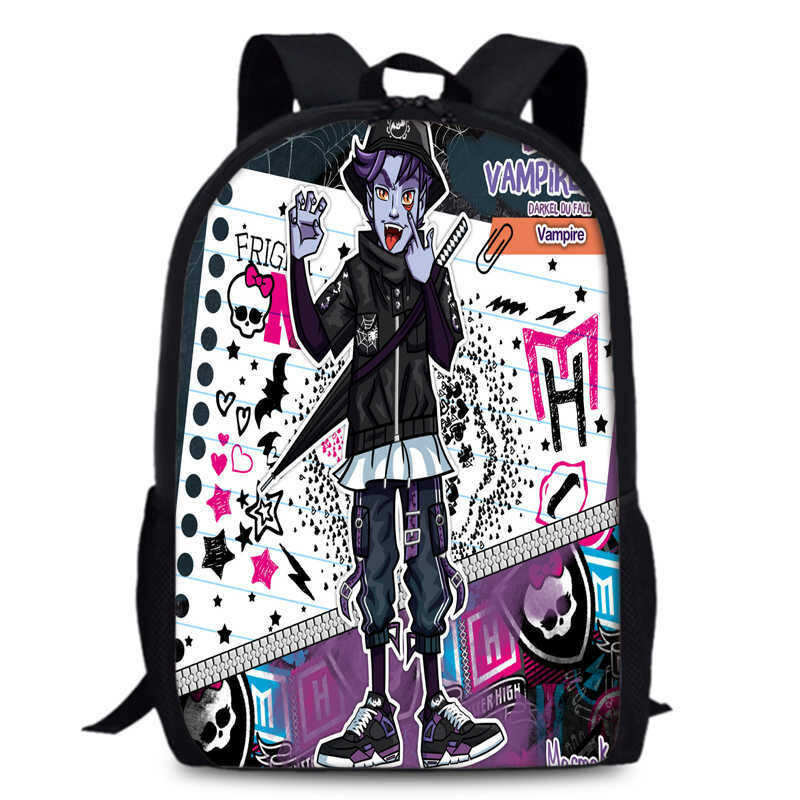 Рюкзак монстер хай для путешествий бренд monster high модель 15 дюймов из прочной ткани оксфорд унисекс дизайн для повседневных вещей