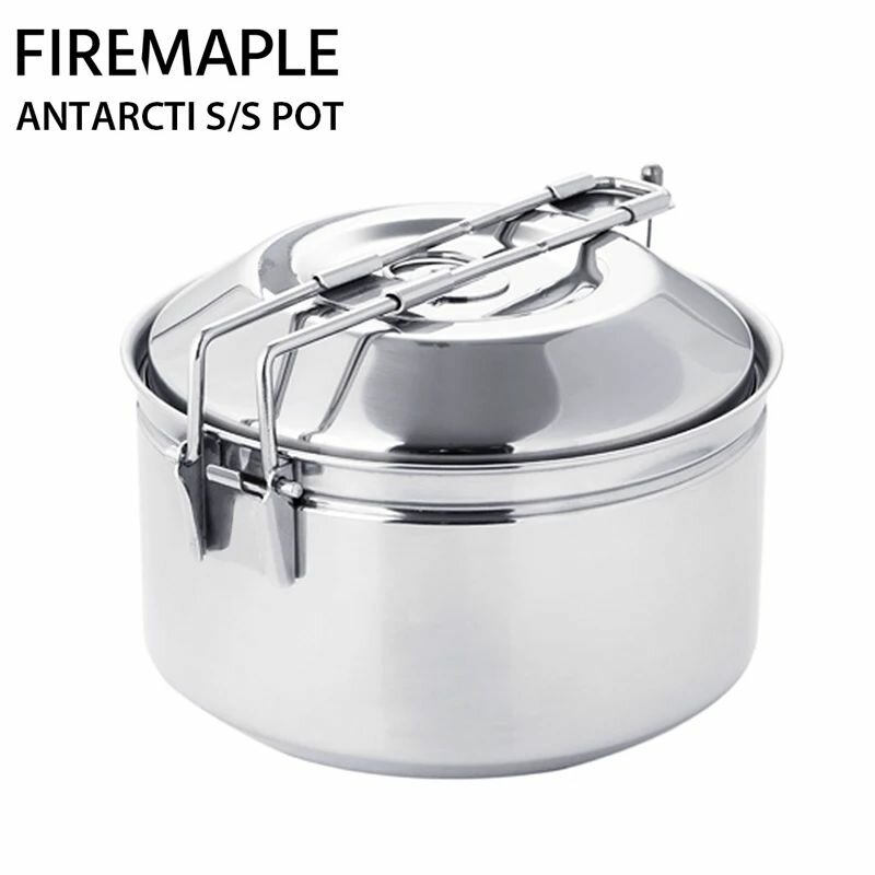 Туристическая кастрюля FIRE MAPLE ANTARCTI 1.0 л - нержавеющая сталь 304, складная ручка, универсальная посуда для походов и кемпинга