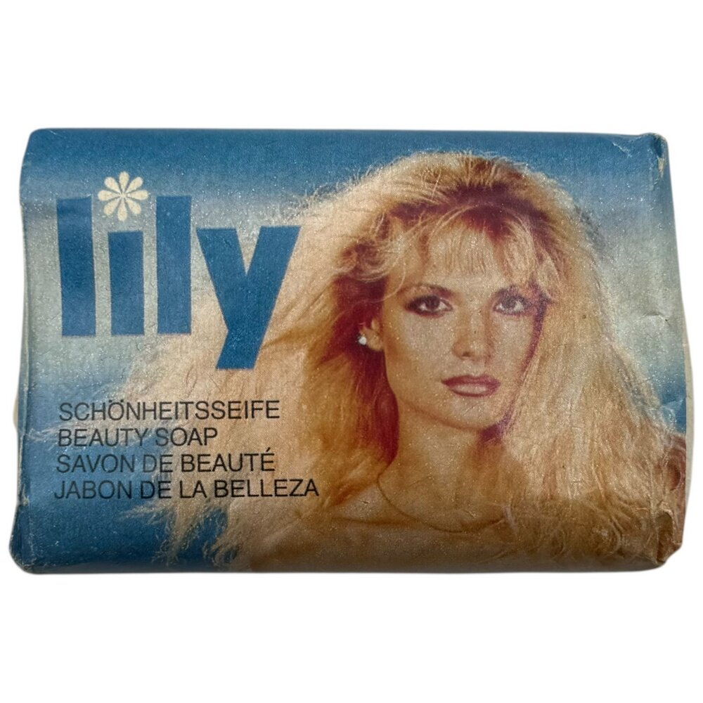 Туалетное мыло "Lily" (голубая упаковка), 100 гр, 1980 г, ГДР