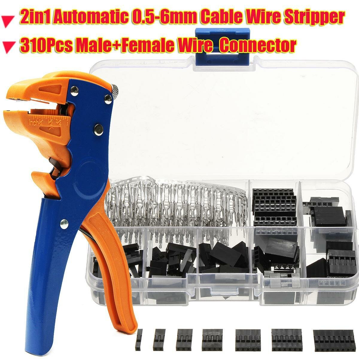 Комплект из 310 шт. перемычек и корпусов разъемов для проводов типа «папа+мама»