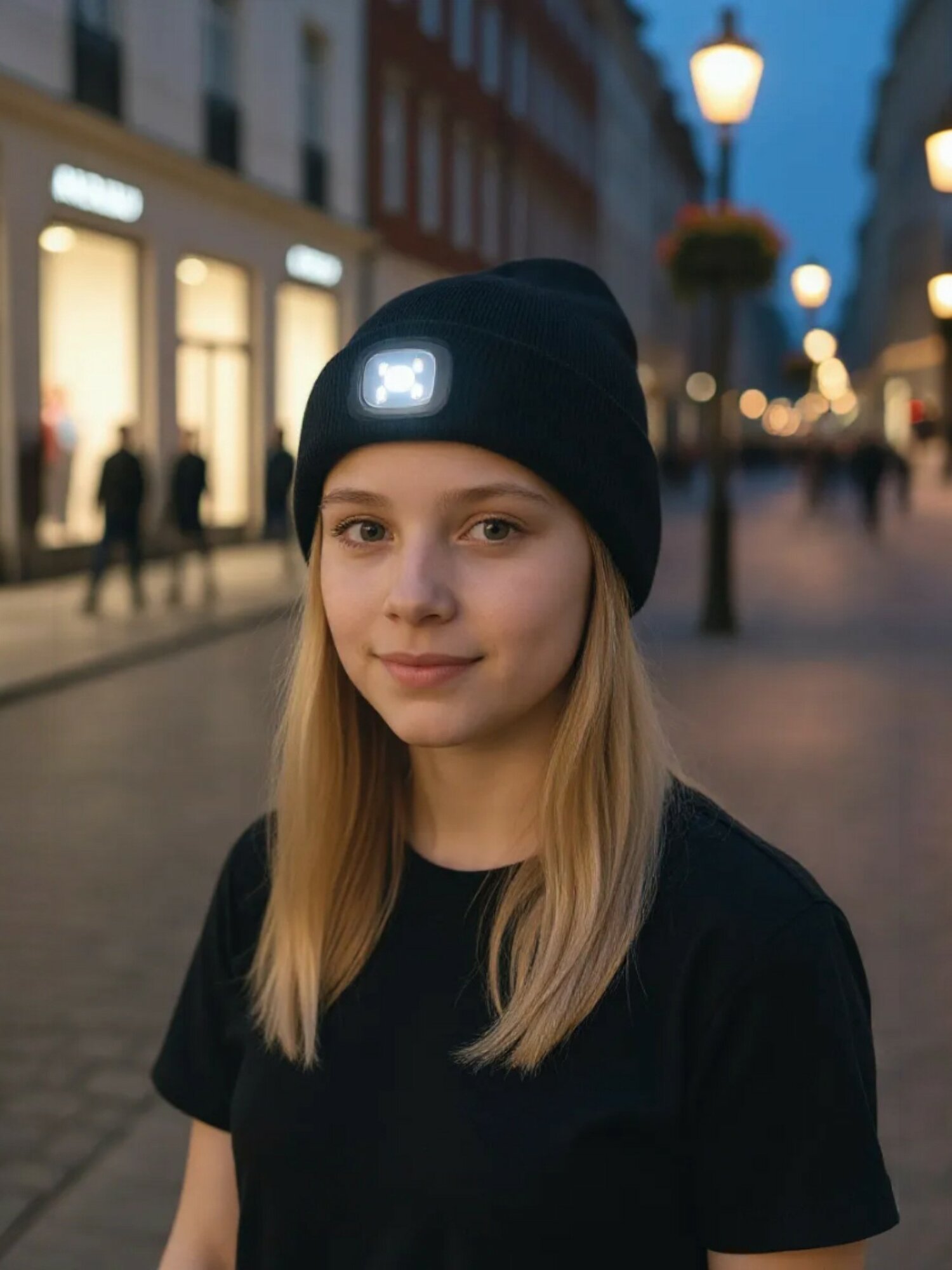 Шапка-бини шапка с фонариком для детей