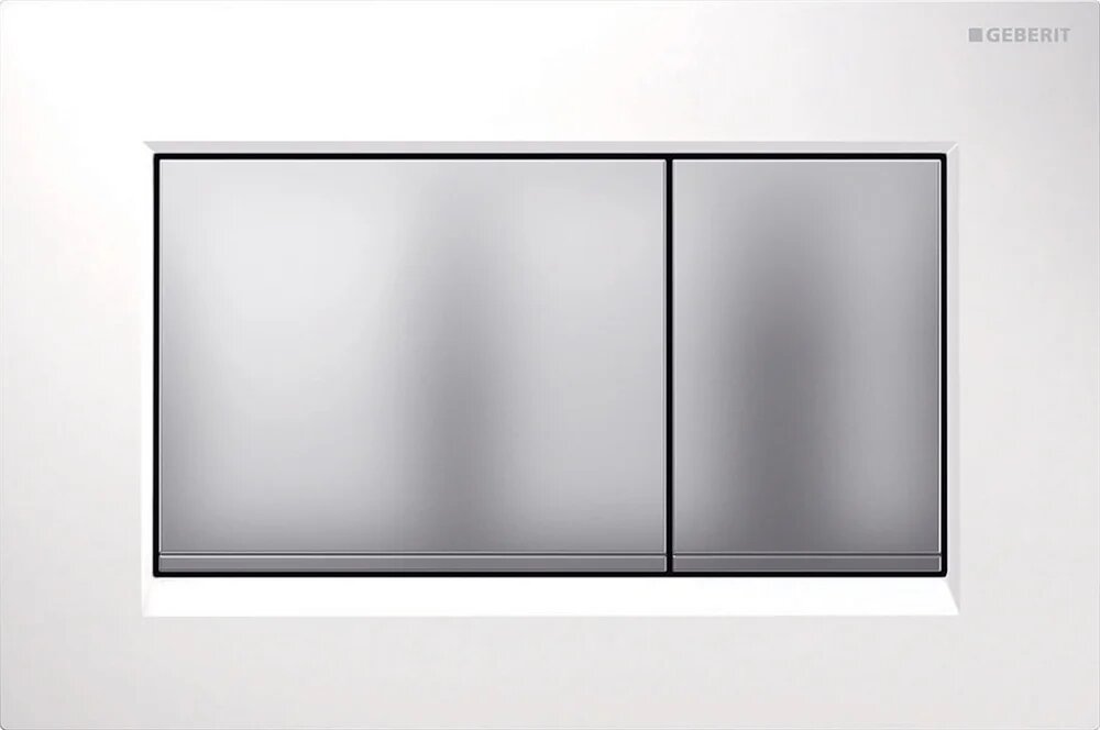 Кнопка смыва для унитаза Geberit Sigma 30 115.883. KL.1 белая, хром, матовая, кнопка для инсталляции, двойной смыв