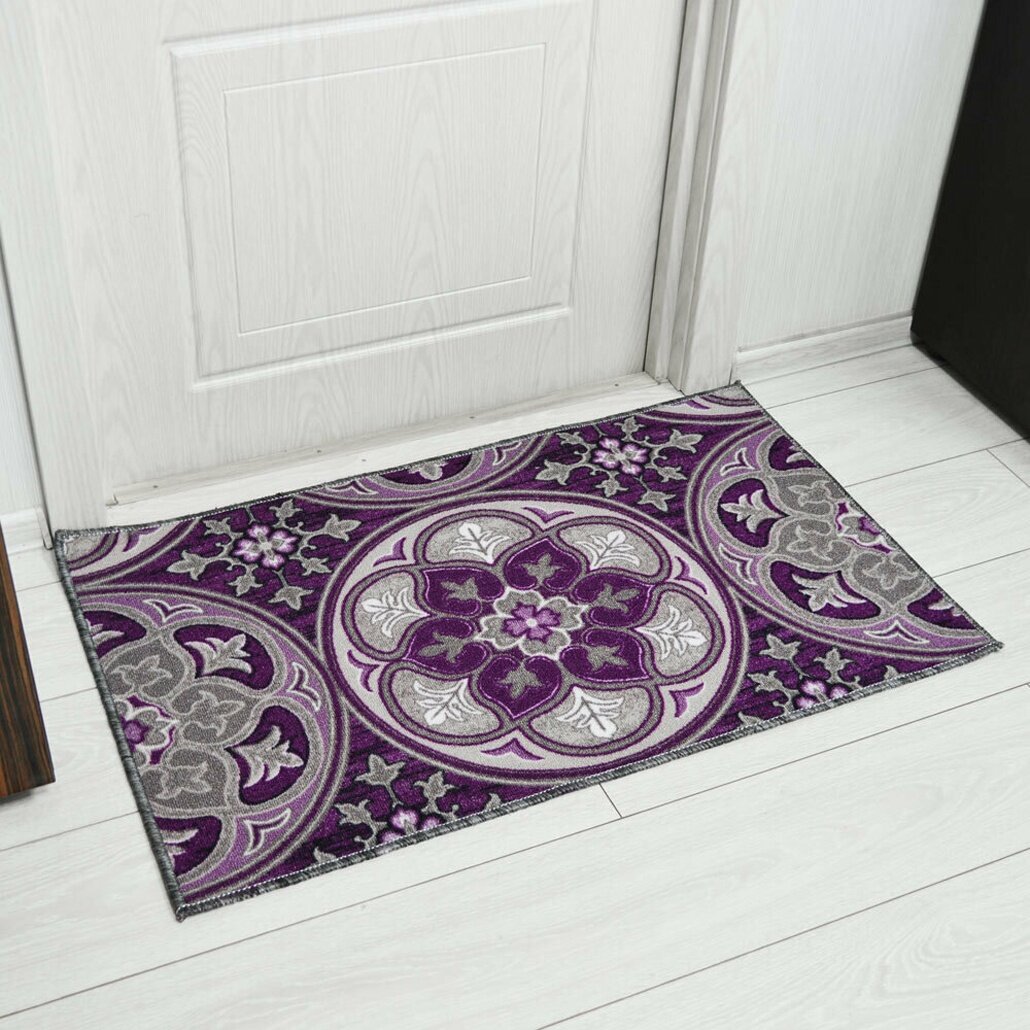 Коврик 60x100см Люксор Люкс Принт серый, декоративный для прихожей