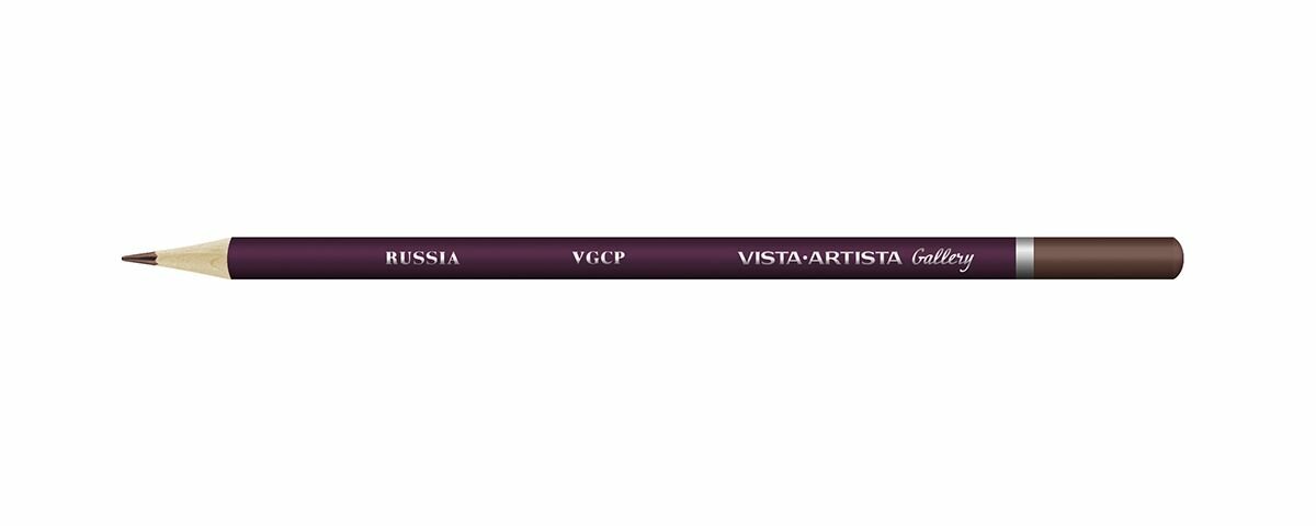 Карандаш 6 штук цветной художественный "VISTA-ARTISTA" "Gallery" VGCP заточенный 719 Ван-Дик коричневый (Van Dyke brown)
