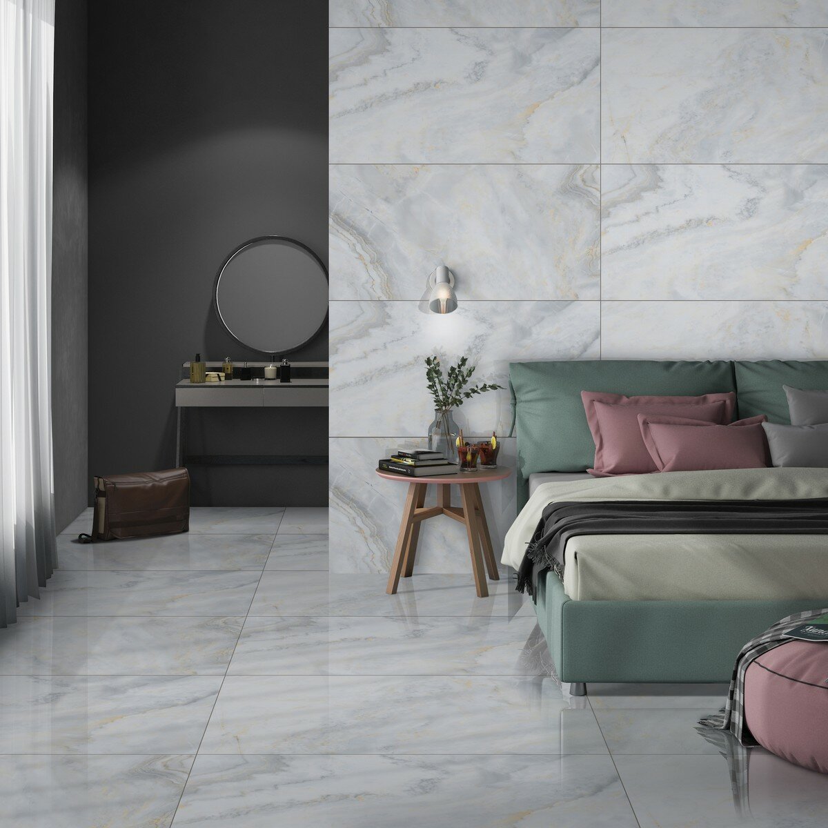 Керамогранит Neodom Astoria Bianco Polished 60x120 N20533 мрамор Глазурованная, Износостойкая, Морозостойкая, морозостойкая