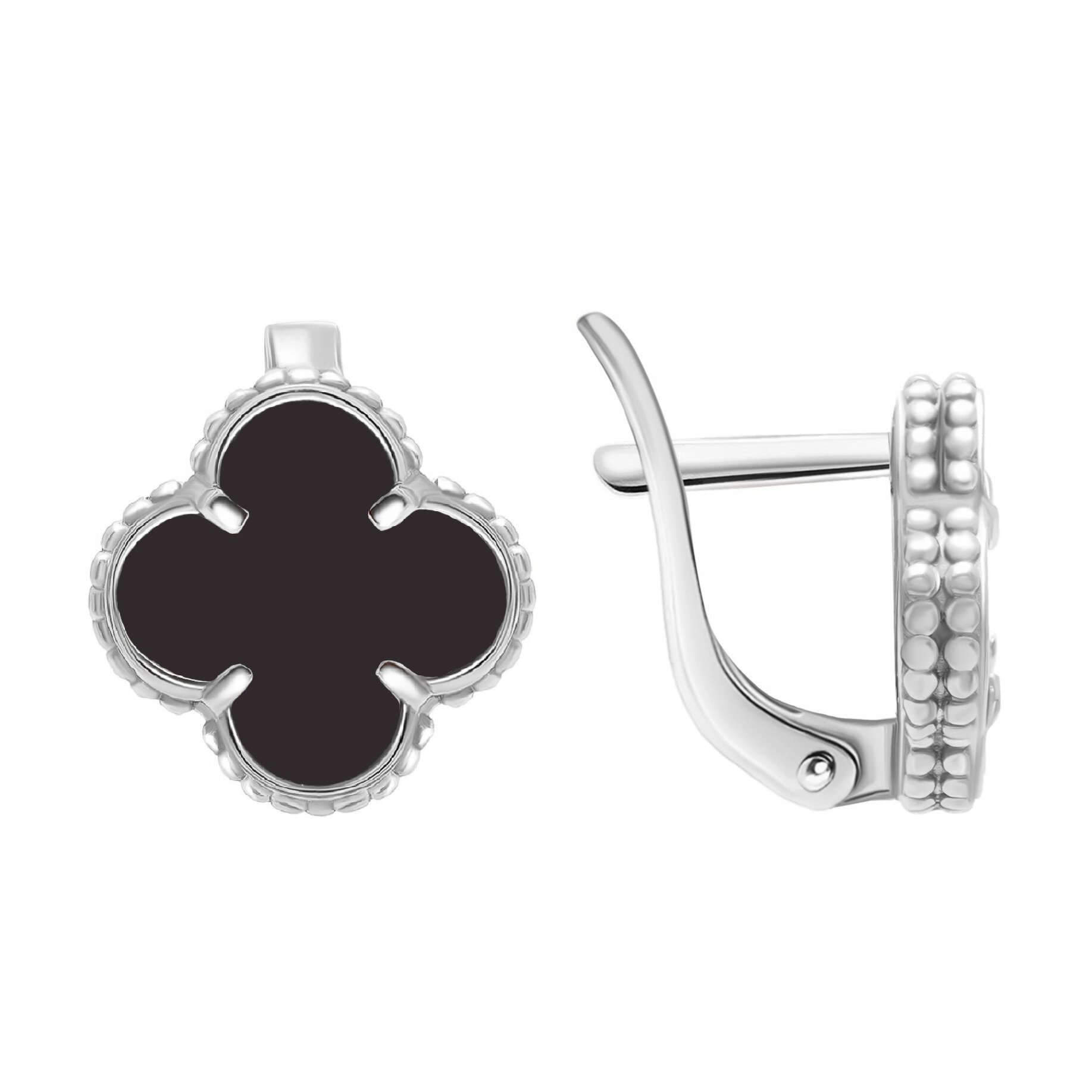 Серьги, серебро, 925 проба, оникс