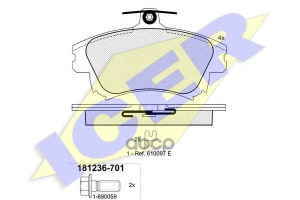 Колодки торм. дисковые Icer арт. 181236-701
