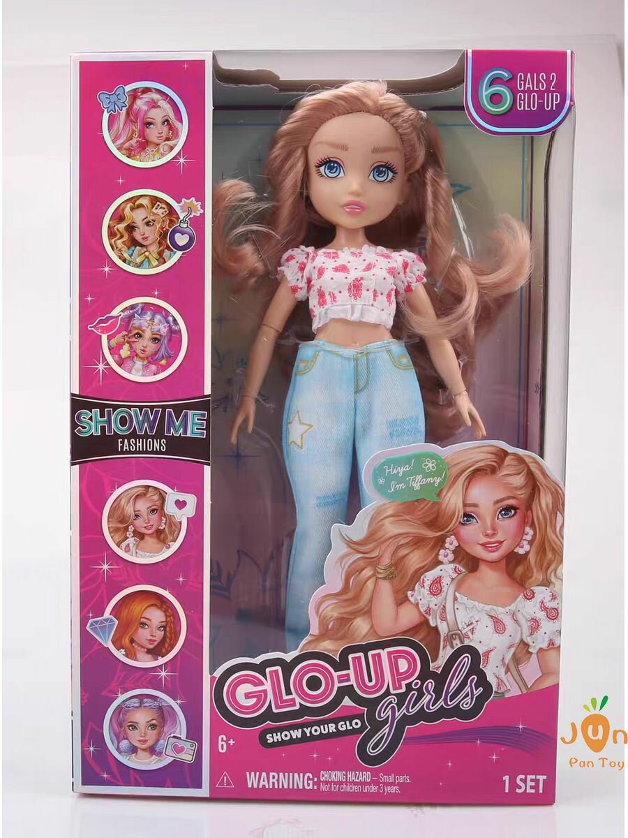 Far Out Toys GLO-UP Girls Tiffany S1 -S / игрушки для девочек, модные куклы, в белых коротких топах с цветочным рисунком, подходят для детей от 6 лет и старше