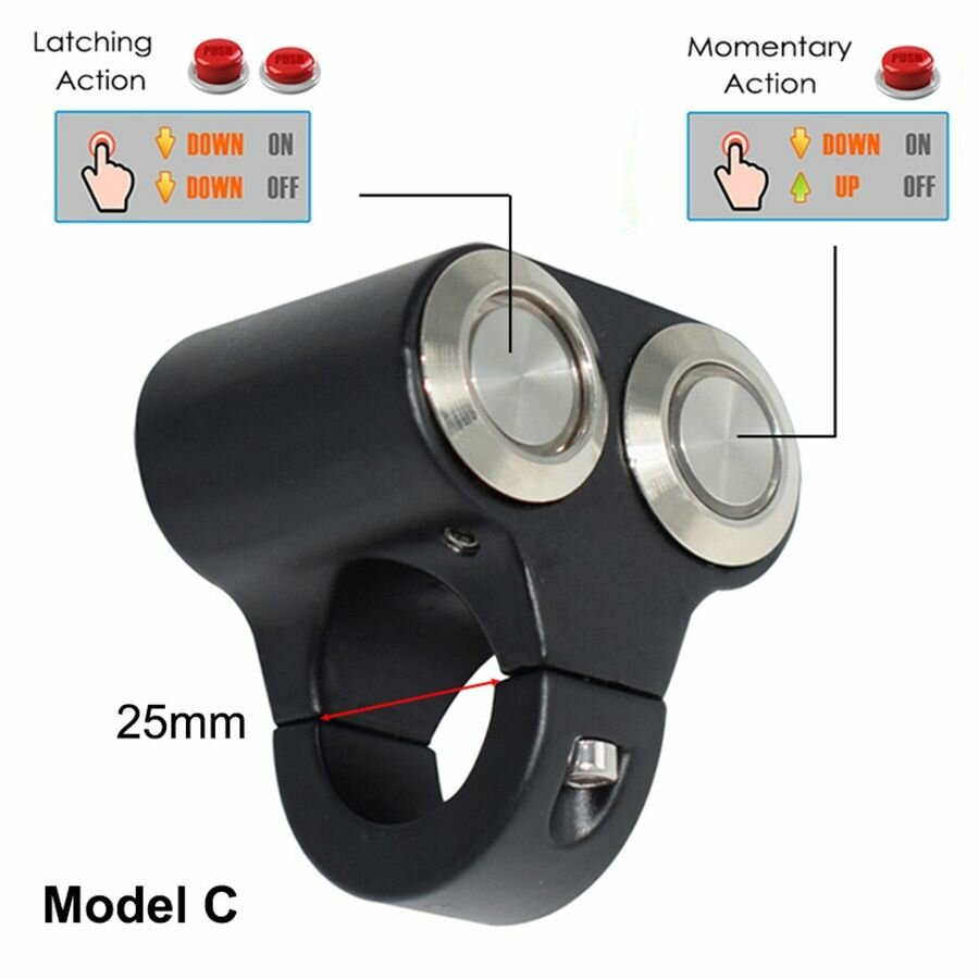 Кнопка ручного возврата Универсально подходит для мотоцикла с рулем 25 мм/(1 дюйм)