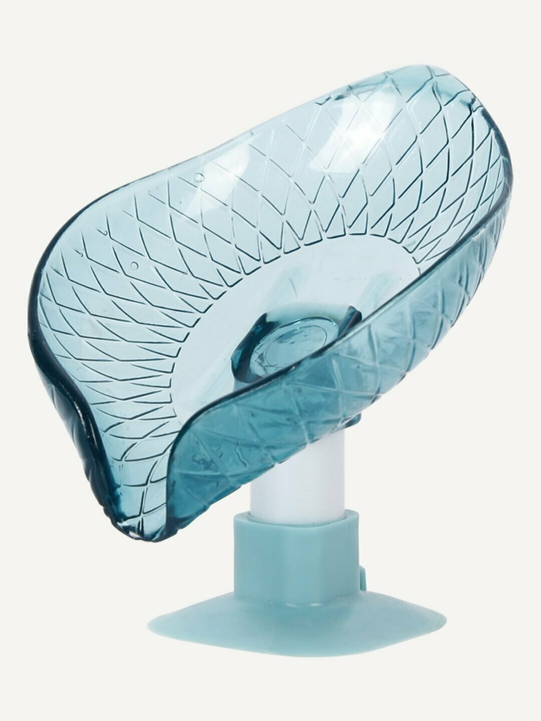 Мыльница Лепесток на ножке со сливом Vapaa, 15 см, белый, голубой