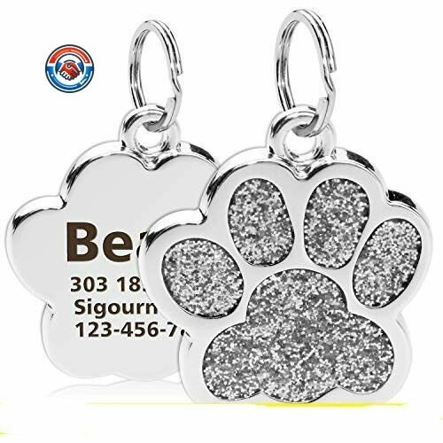 Адресник для собаки и кошки с гравировкой имени и даты рождения — металлический ID жетон на ошейник, выбор цвета