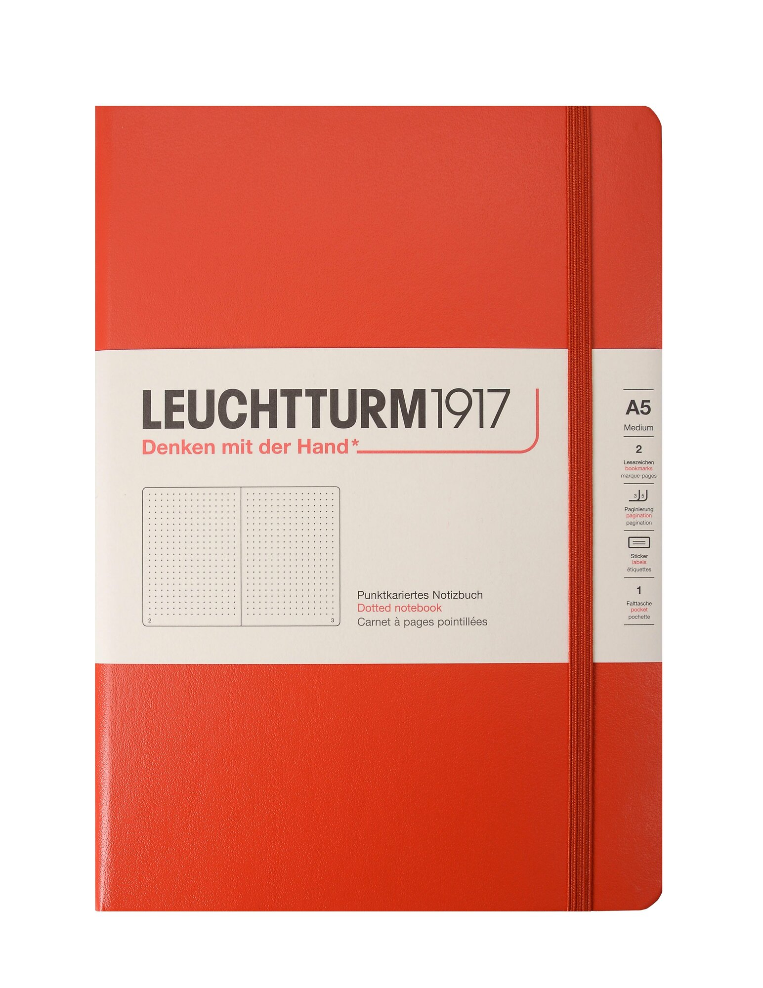 Книга для записей A5 125л тчк. "Medium " тв. обл, Рыжий лис, Leuchtturm1917