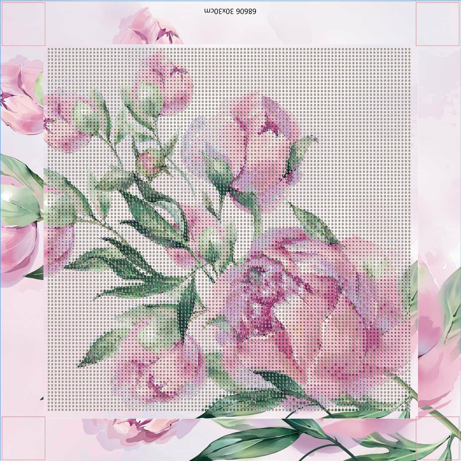 Алмазная мозаика "Нежные пионы" 30*30 см