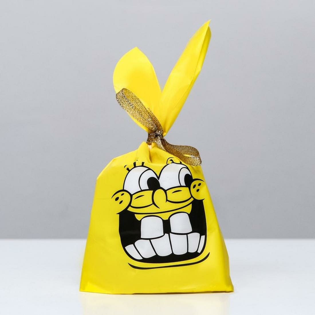 Подарочный пакет, детский, без завязок, цвет желтый, размер 13 х 23 см