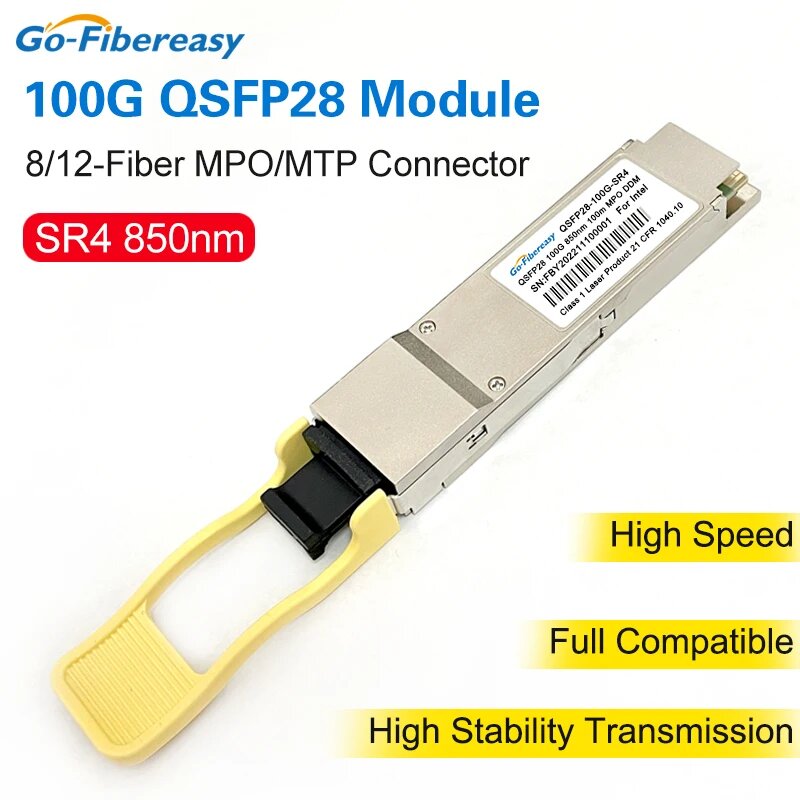Go-Fibereasy QSFP28-100G-SR4 100Gbps Transceiver Module 1pcs For Customized