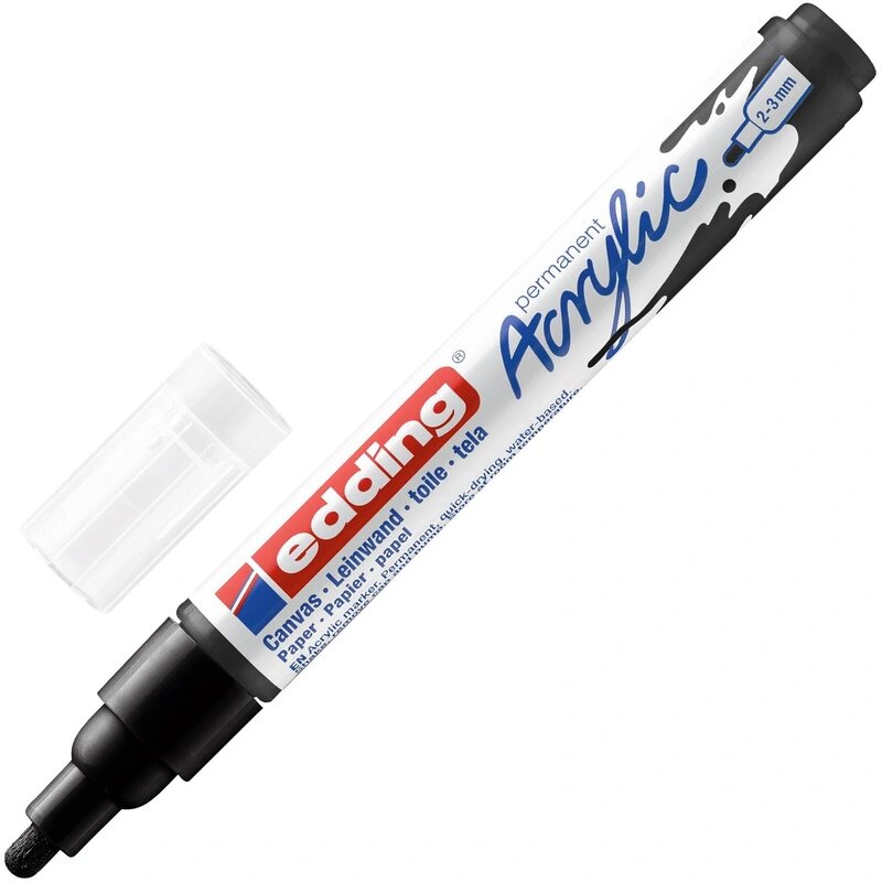 Маркер акриловый Edding 5100/901. кругл. нак. 2-3 мм. Цвет Черный