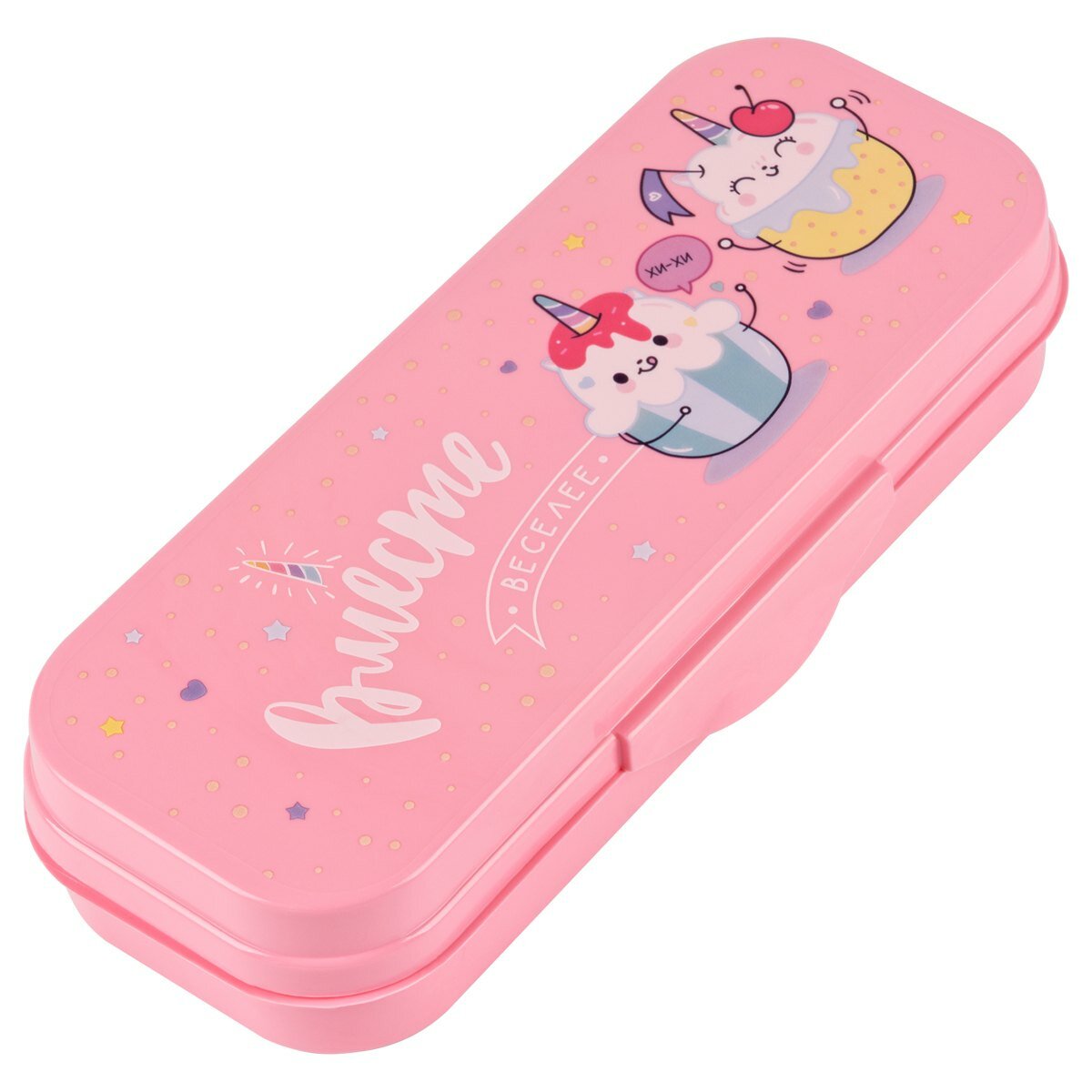 Пенал школьный "Кексики", пластмассовый, Стамм