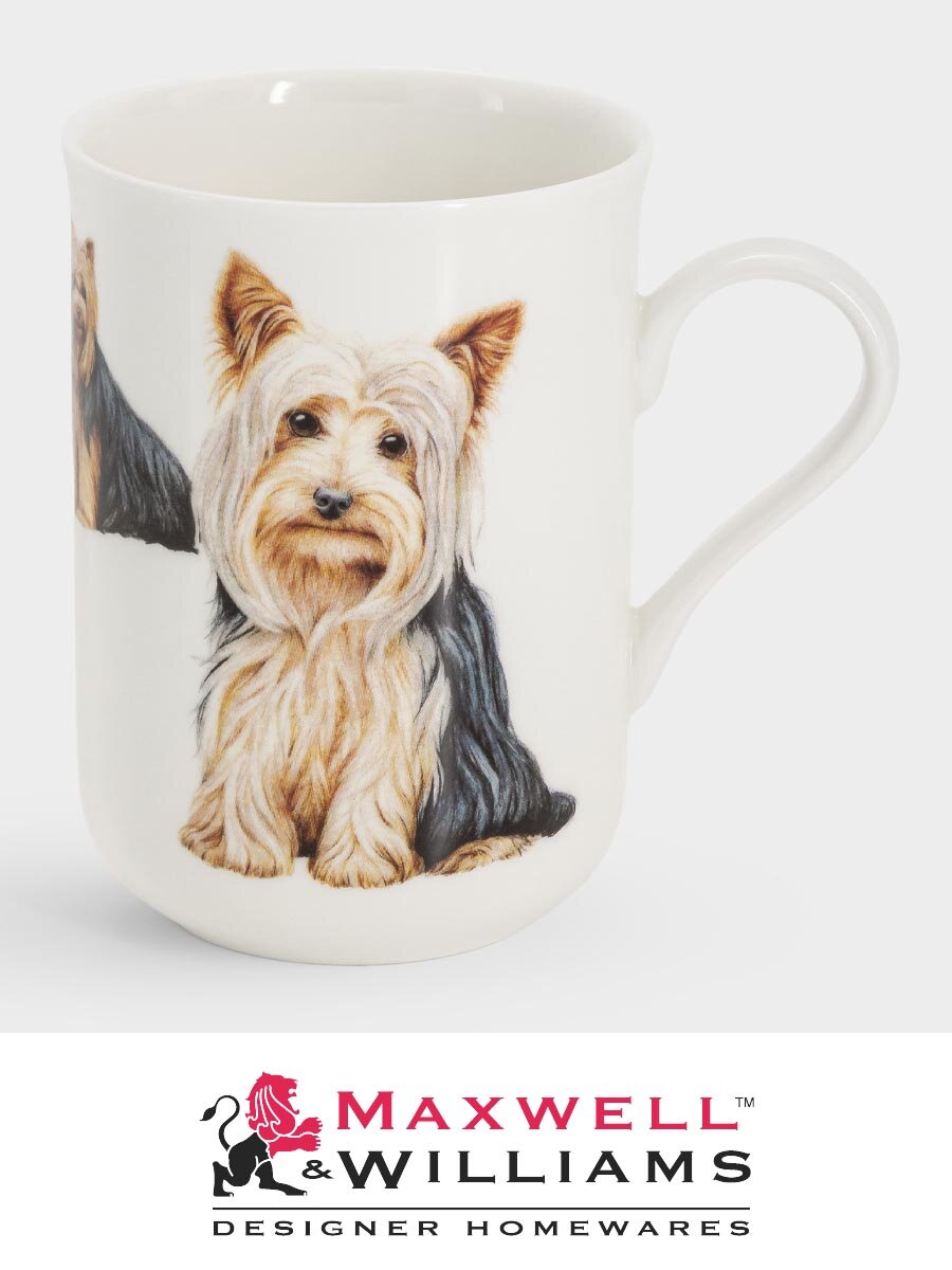 Кружка фарфоровая 300 мл "Йоркширский терьер" в подарочной упаковке