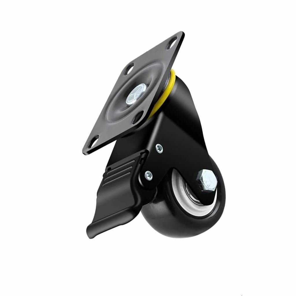 Мебельные колеса 2,5 дюйма универсальной резьбовой стебля простая установка, универсальный тормоз whee