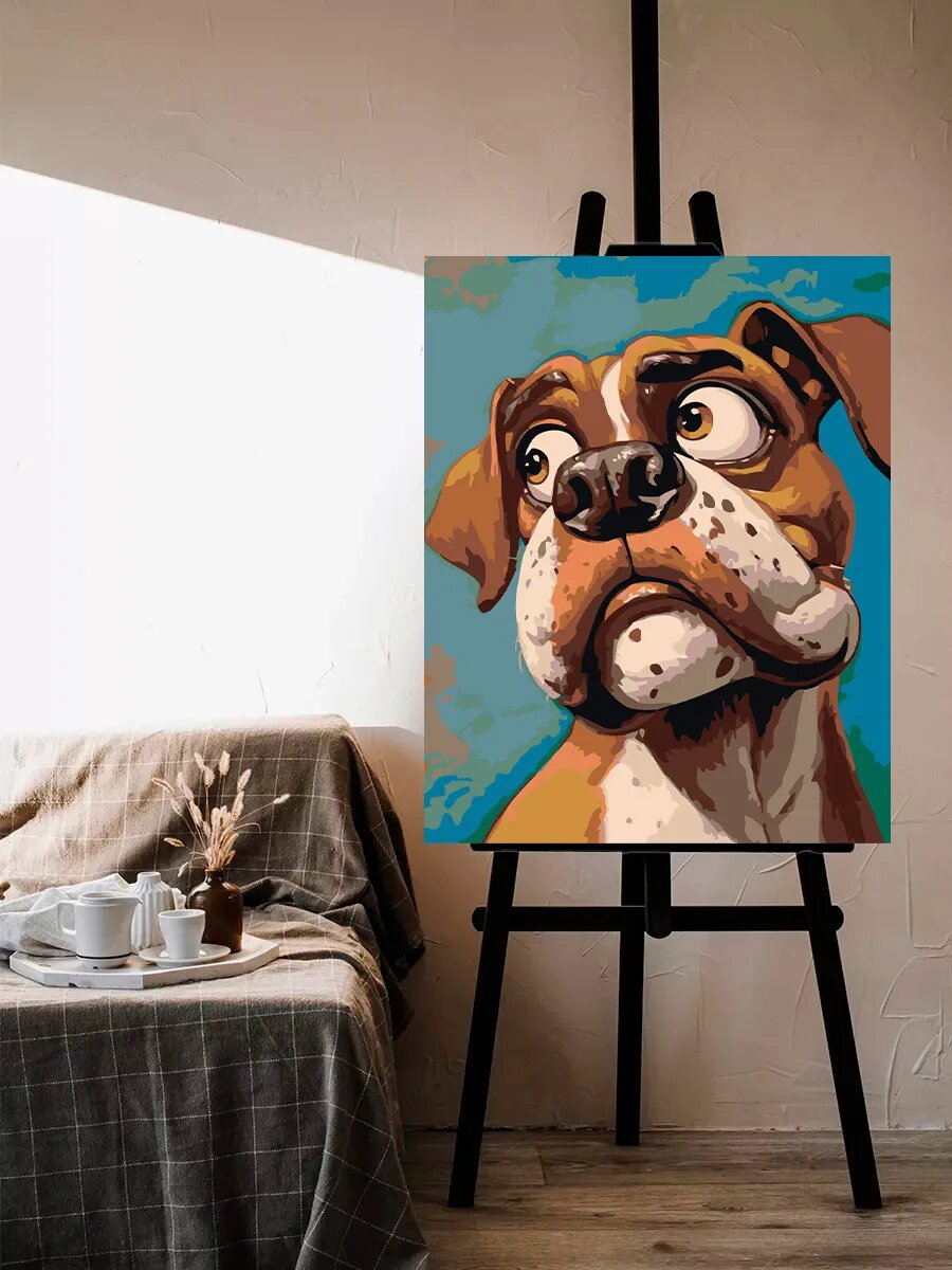Картина по номерам Мультяшный Боксер Собака Животное