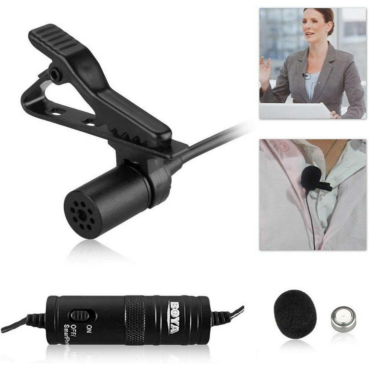 BOYA BY-M1 3,5 мм петличный конденсаторный микрофон с ветрозащитой для iPhone 7 Plus смартфонов, цифровых зеркальных фот