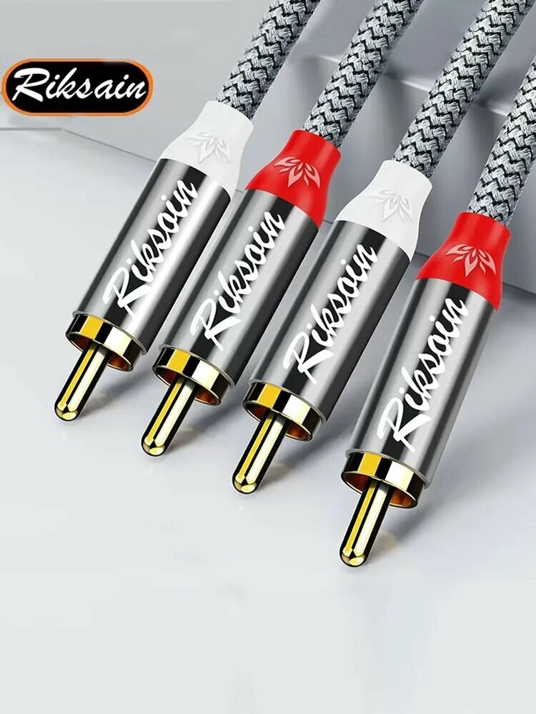 Riksoin Аудиокабель RCA/RCA, 1.2 м, черный, красный