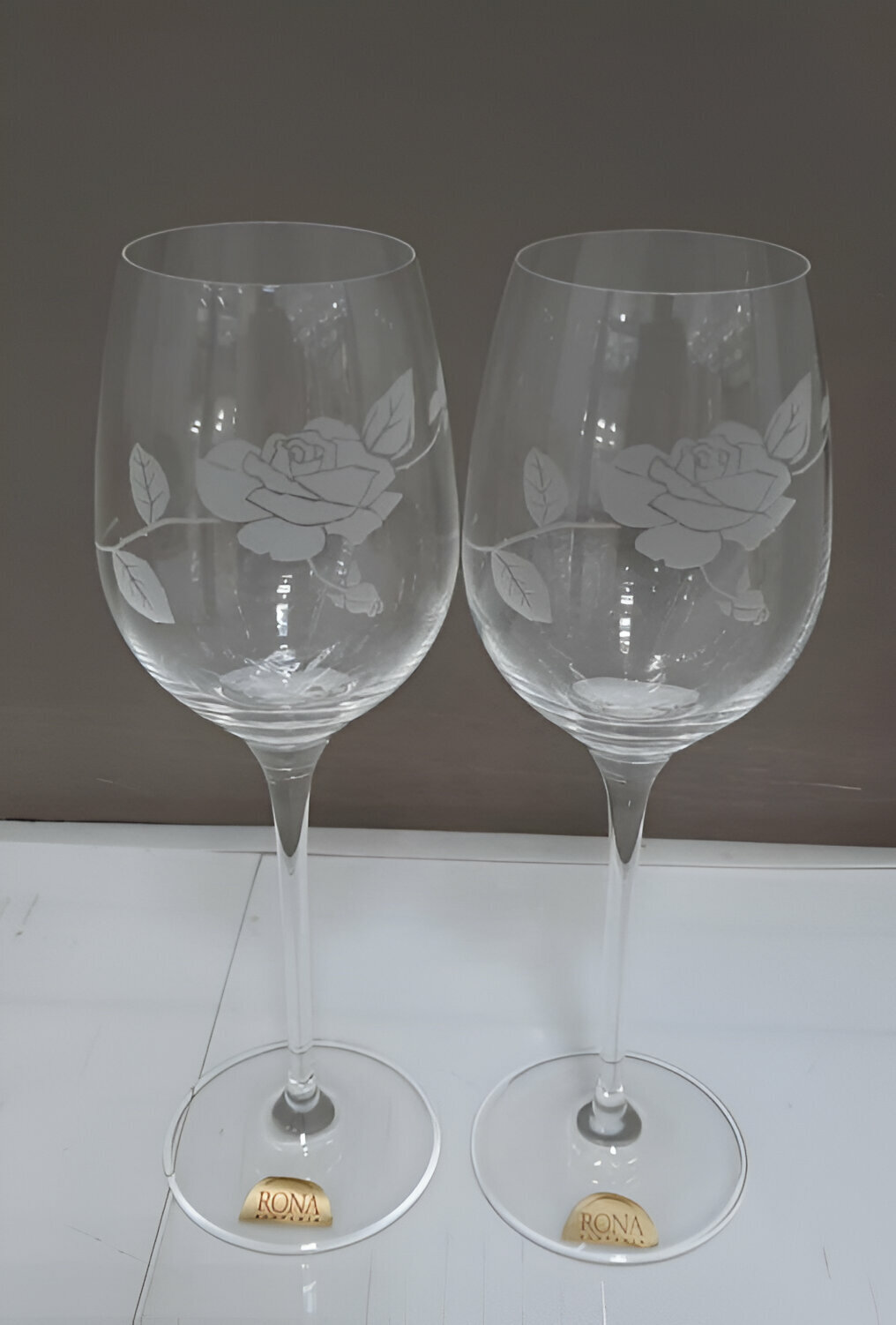 Набор бокалов RONA Аура, для вина, стекло, 320мл, с узором, 4шт