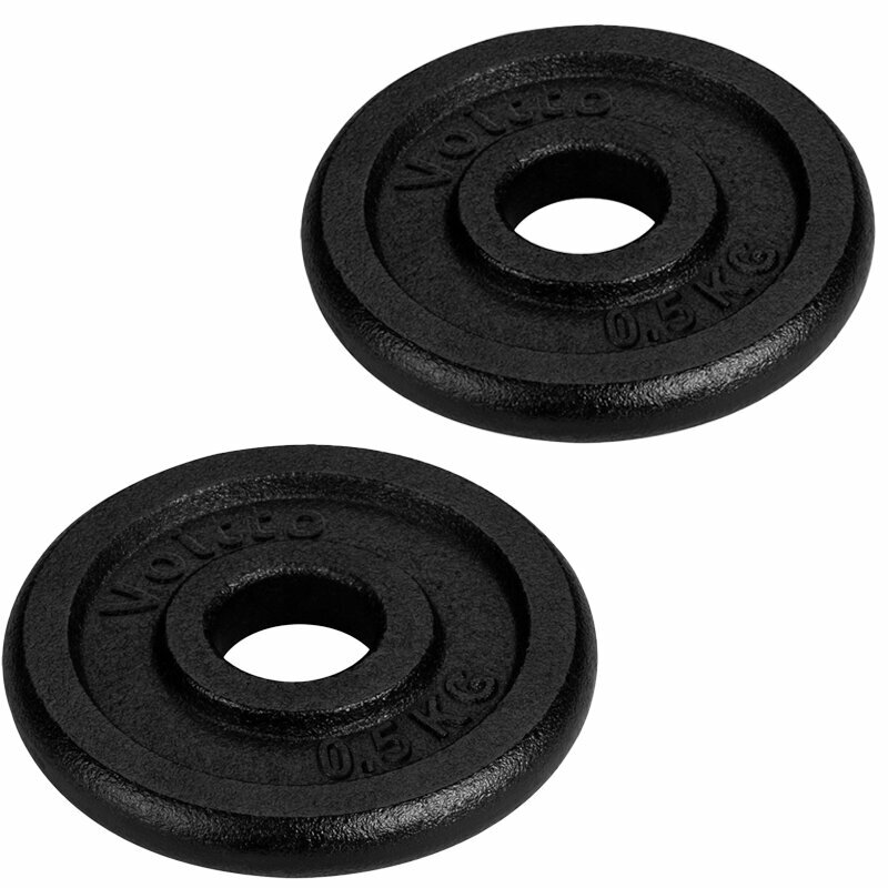 Набор чугунных окрашенных дисков Voitto V-200 0,5 кг (2 шт), d 26