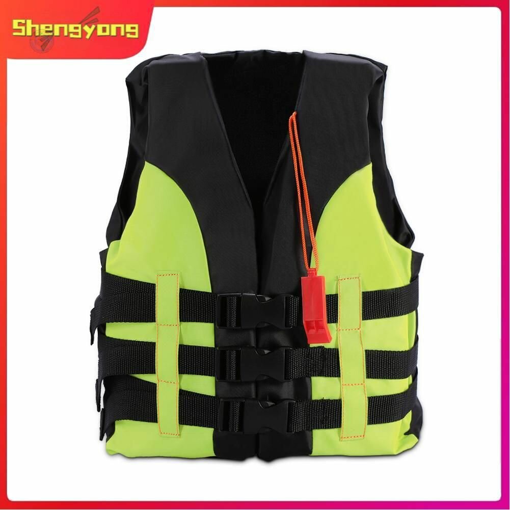 Детский спасательный жилет со свистком для плавания и активного отдыха, оранжевый и зеленый, регулируемые ремни, безопасность для детей 2-12 лет