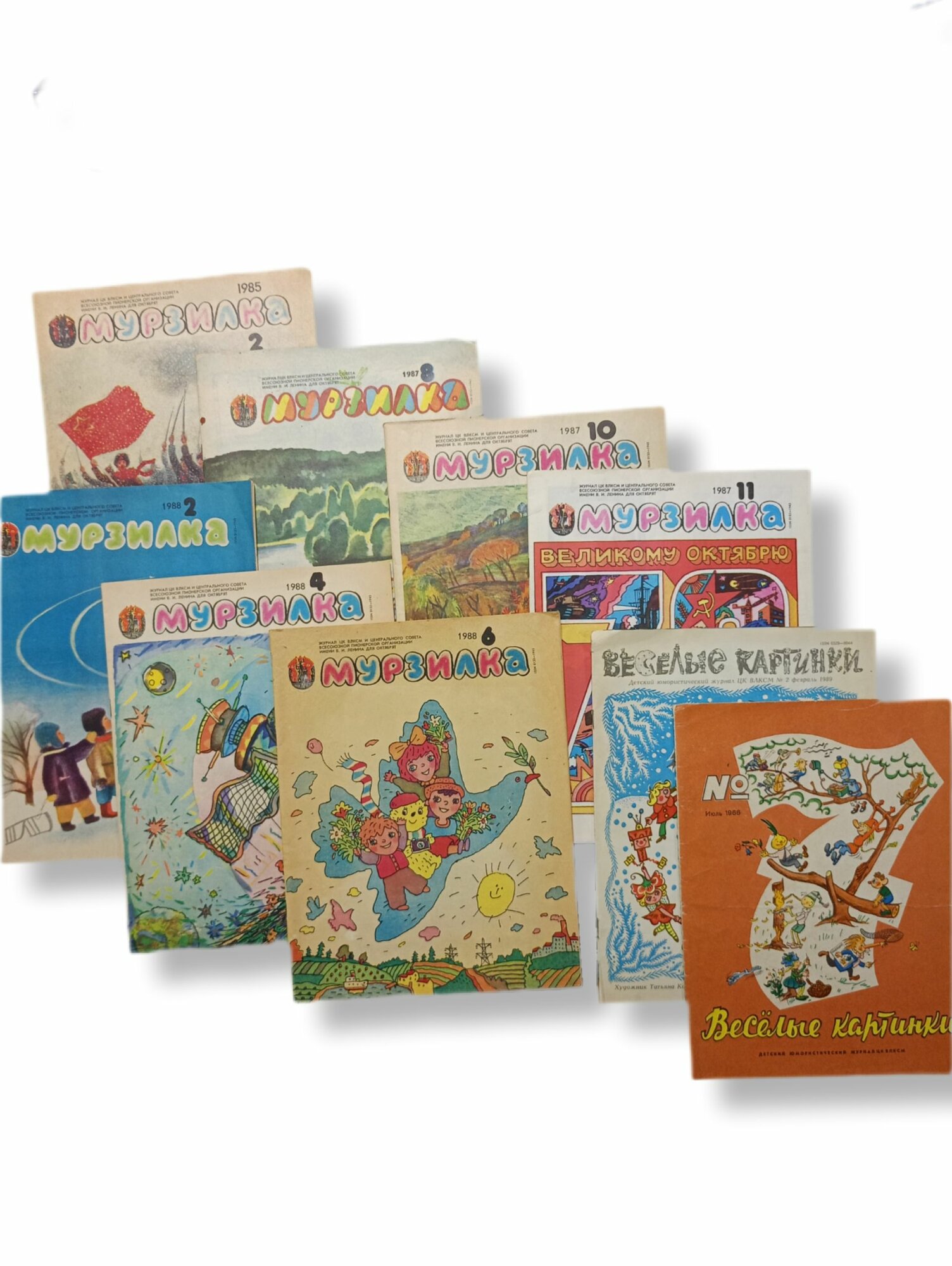 Набор из 9-и журналов: Весёлые картинки 1966, 1989 / Мурзилка 1985-1988