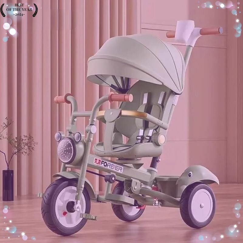 Велосипед трехколесный детский , с поворотным сиденьем, цвет бирюзовый-zcx SUN