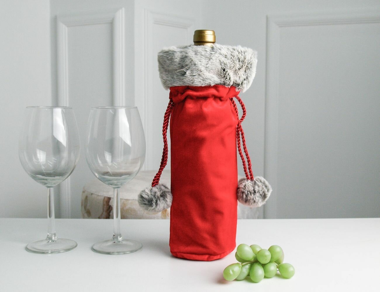 Новогодний чехол для бутылки форруре, 23х19 см, Koopman International AAF514210