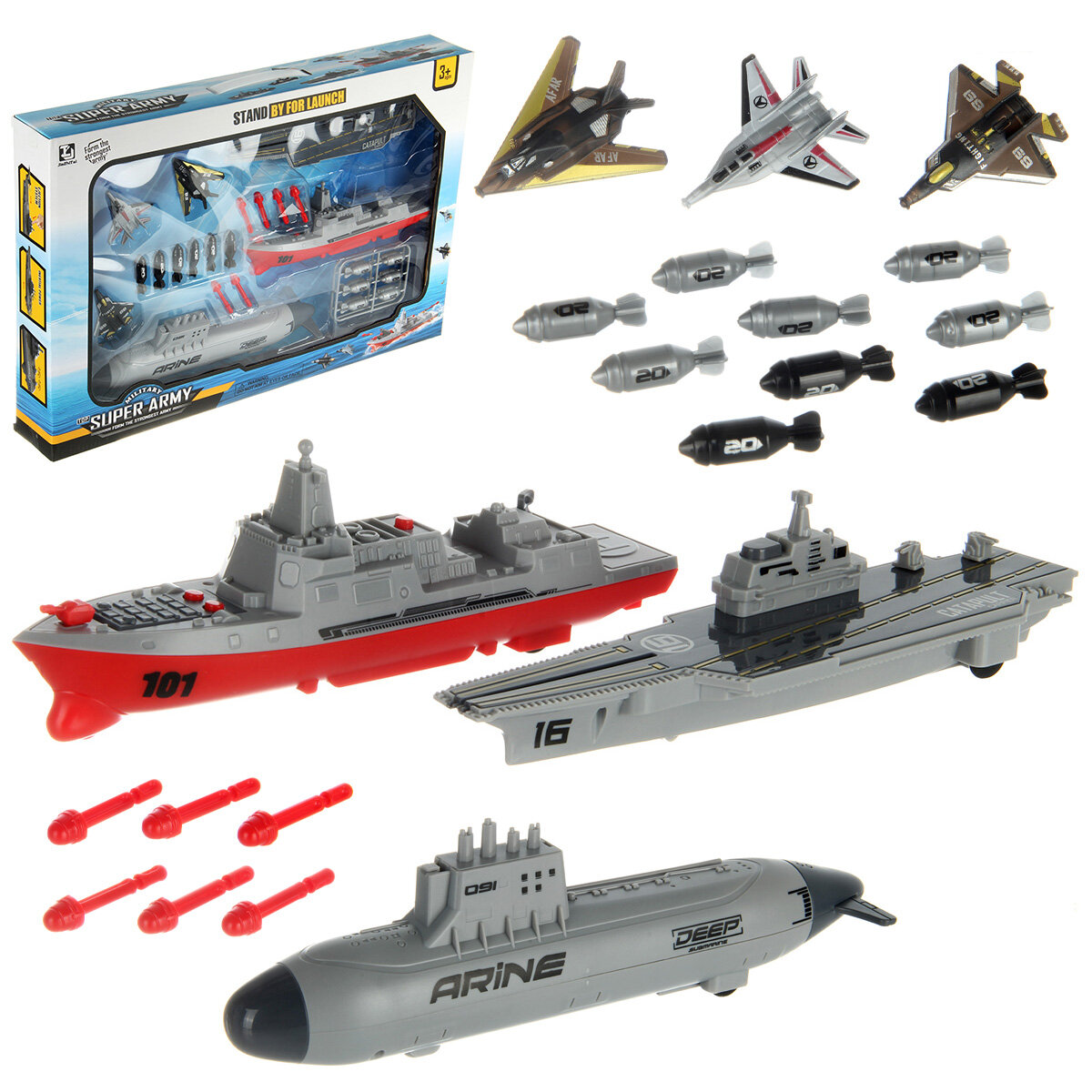 Детский игровой набор "Морской бой", Veld Co / Игрушка военный корабль / Фигурки военной техники