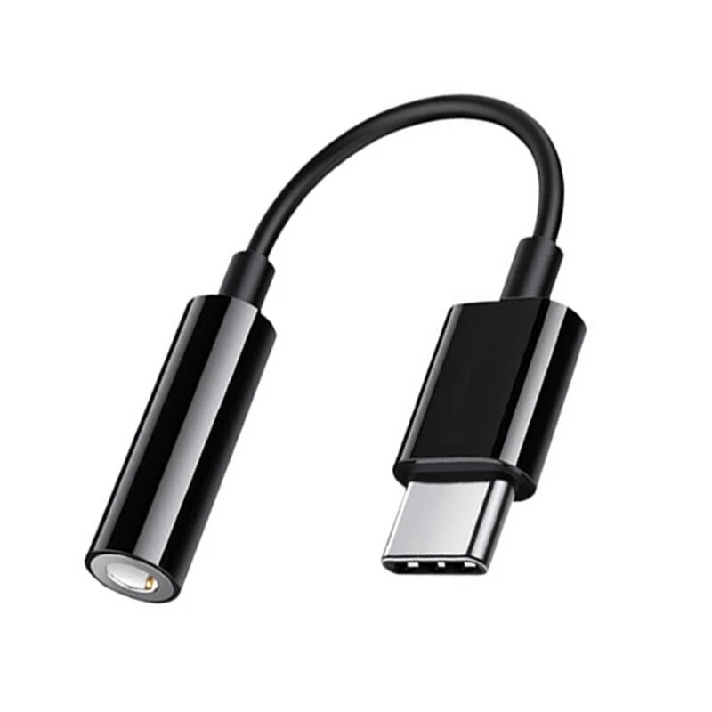 Черный переходник USB Type-C на 3.5 мм Jack