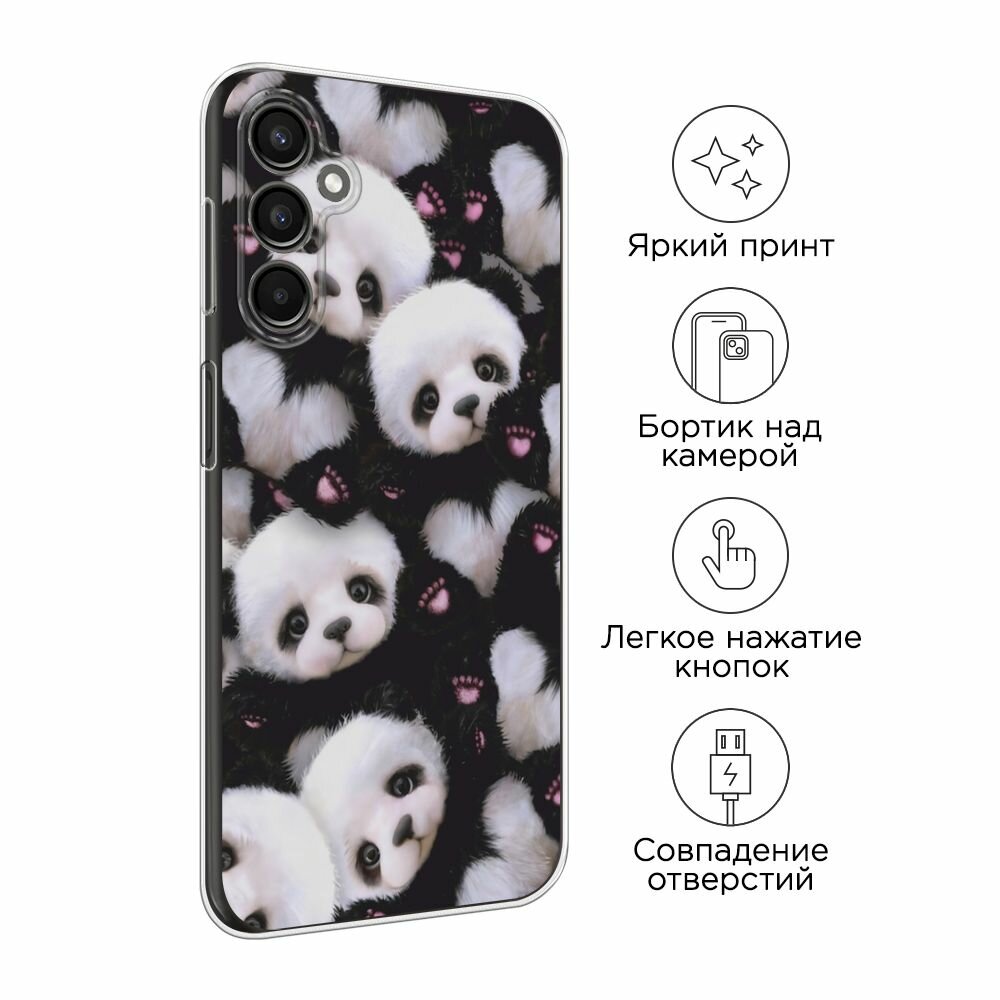 Чехол на Samsung Galaxy A24 / Самсунг Галакси A24 с принтом "Море панд" — фото 1