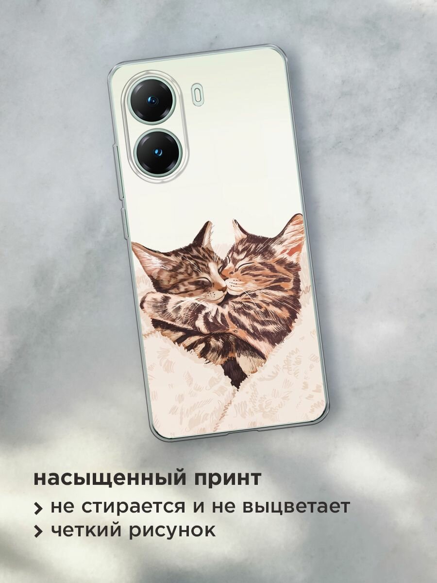 Чехол на Poco X7 Pro / Поко X7 Про с принтом "Влюбленные котейки - 14 февраля" — фото 1