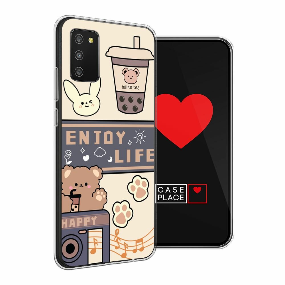 Чехол на Samsung Galaxy A02s / Самсунг Галакси A02s с принтом "Enjoy life 1" — фото 1