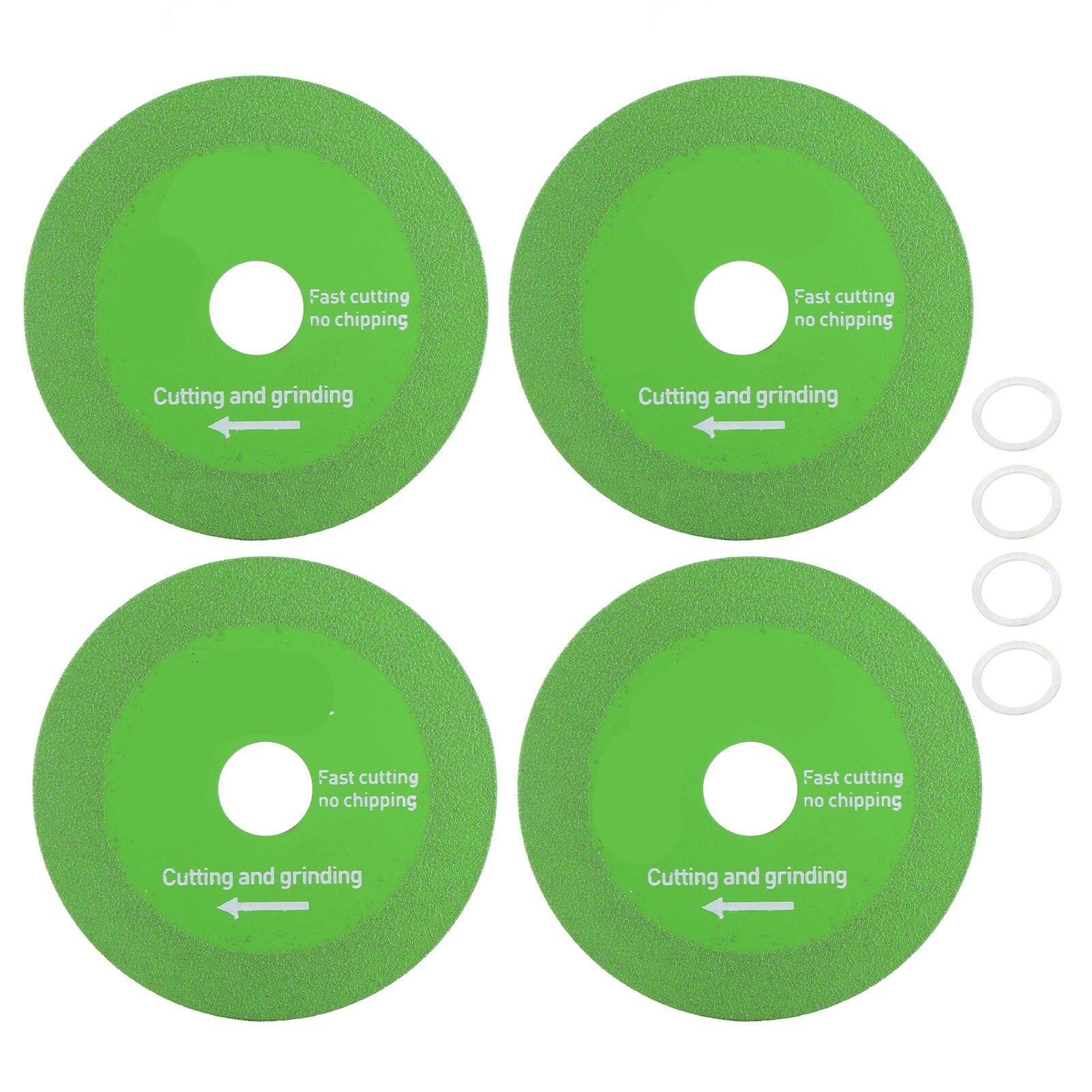 4 диска для резки стекла 100x20x15x1 мм, черно-зеленые, припаянные, для керамической плитки и нефрита.