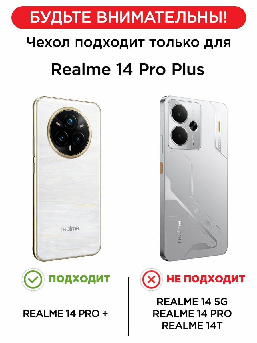 Чехол на Realme 14 Pro+ / Реалми 14 Про+ с принтом "Розовые разводы рисунок" — фото 1
