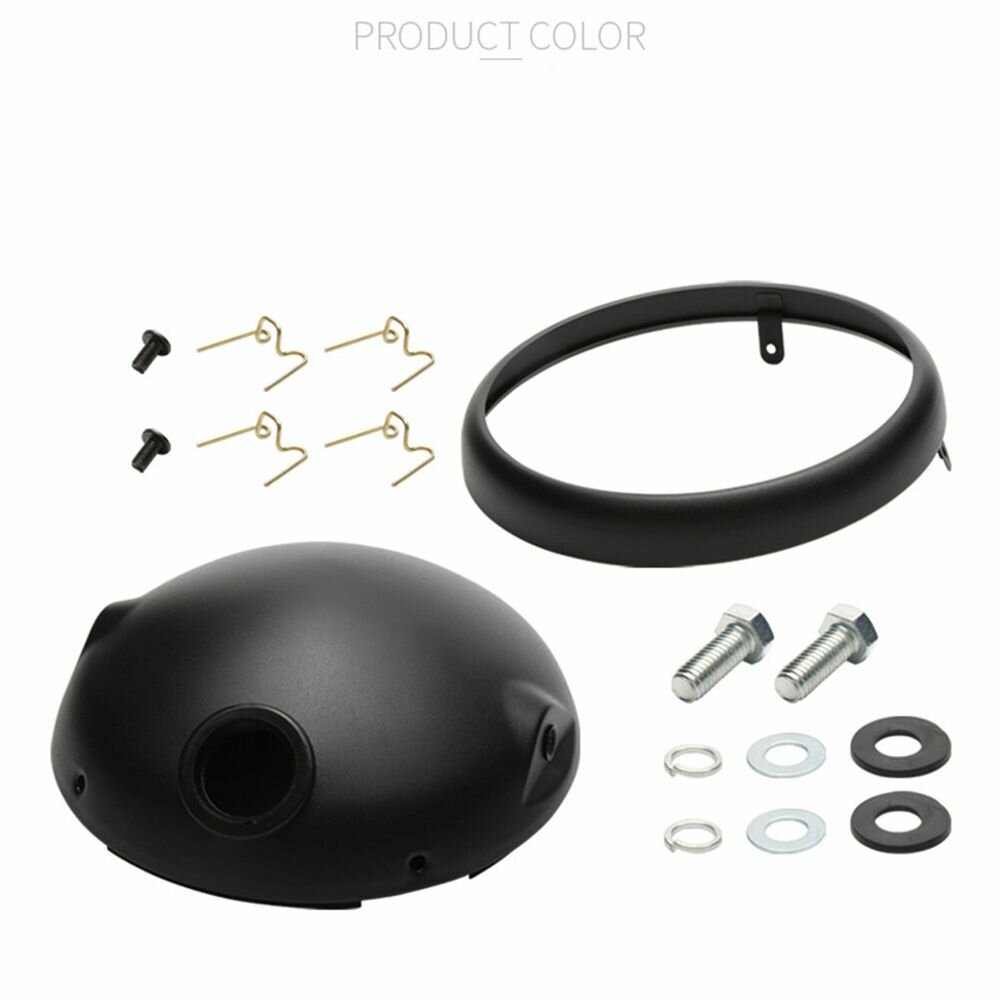 7-дюймовая декоративная крышка фары мотоцикла, матовая черная, универсальная