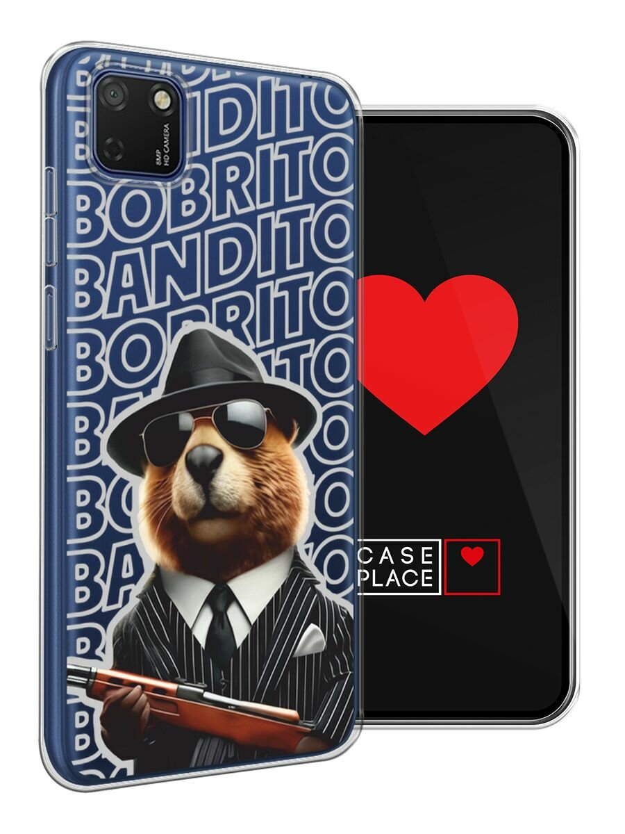 Чехол на Honor 9S/Huawei Y5p / Хонор 9S/Хуавей Y5p с принтом "Бобрито бандито 2", прозрачный — фото 1