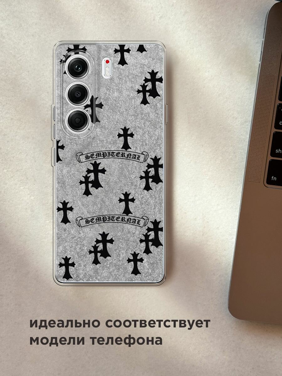 Чехол на Tecno Camon 40 Pro 5G / Текно Камон 40 Про 5G с принтом "Кресты паттерн 3" — фото 1