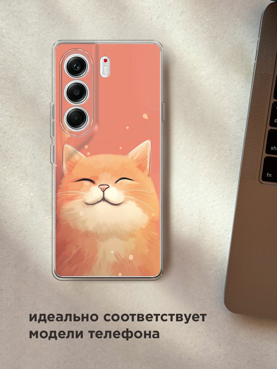 Чехол на Tecno Camon 40 Pro 5G / Текно Камон 40 Про 5G с принтом "Довольный рыжий котик" — фото 1