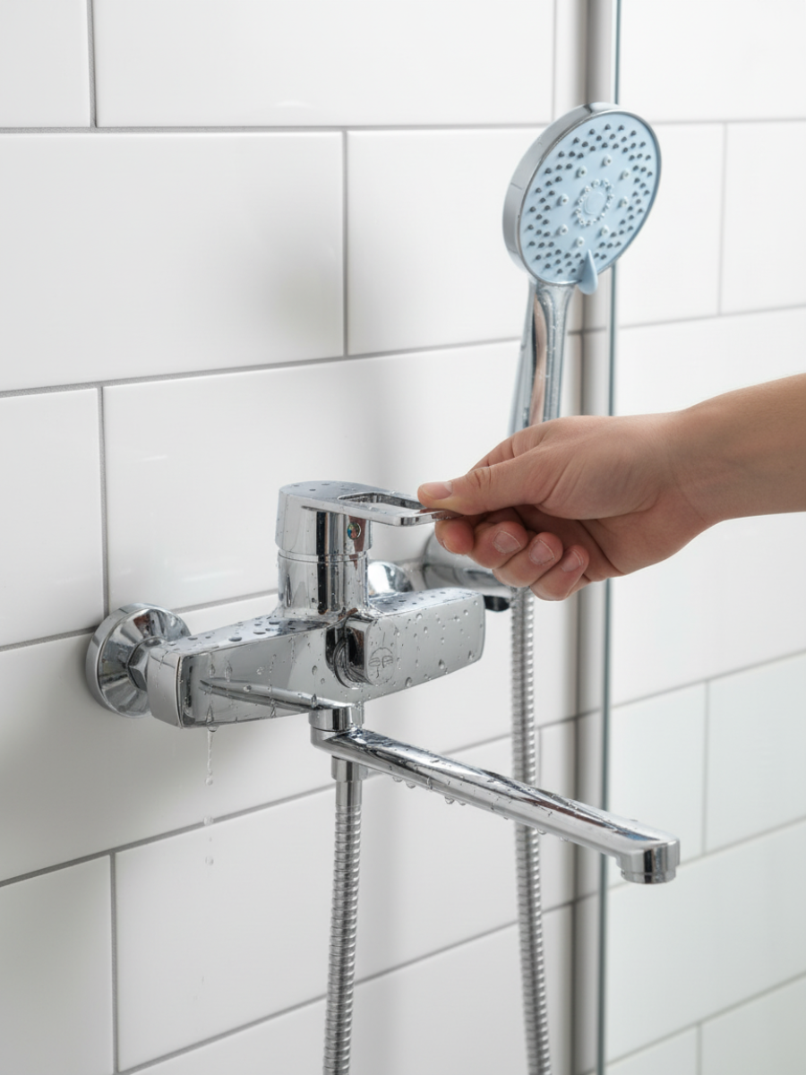 Смеситель для ванны Trigor D6-404, с душем, хромированное покрытие, латунь