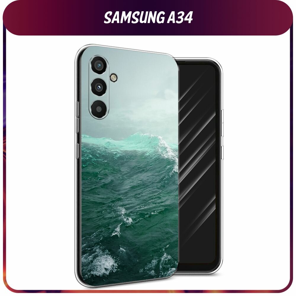 Чехол на Samsung Galaxy A34 / Самсунг A34 с принтом "Волны 12"